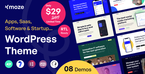 Xmoze - Saas Software Startup WordPress by mthemeus | ThemeForest