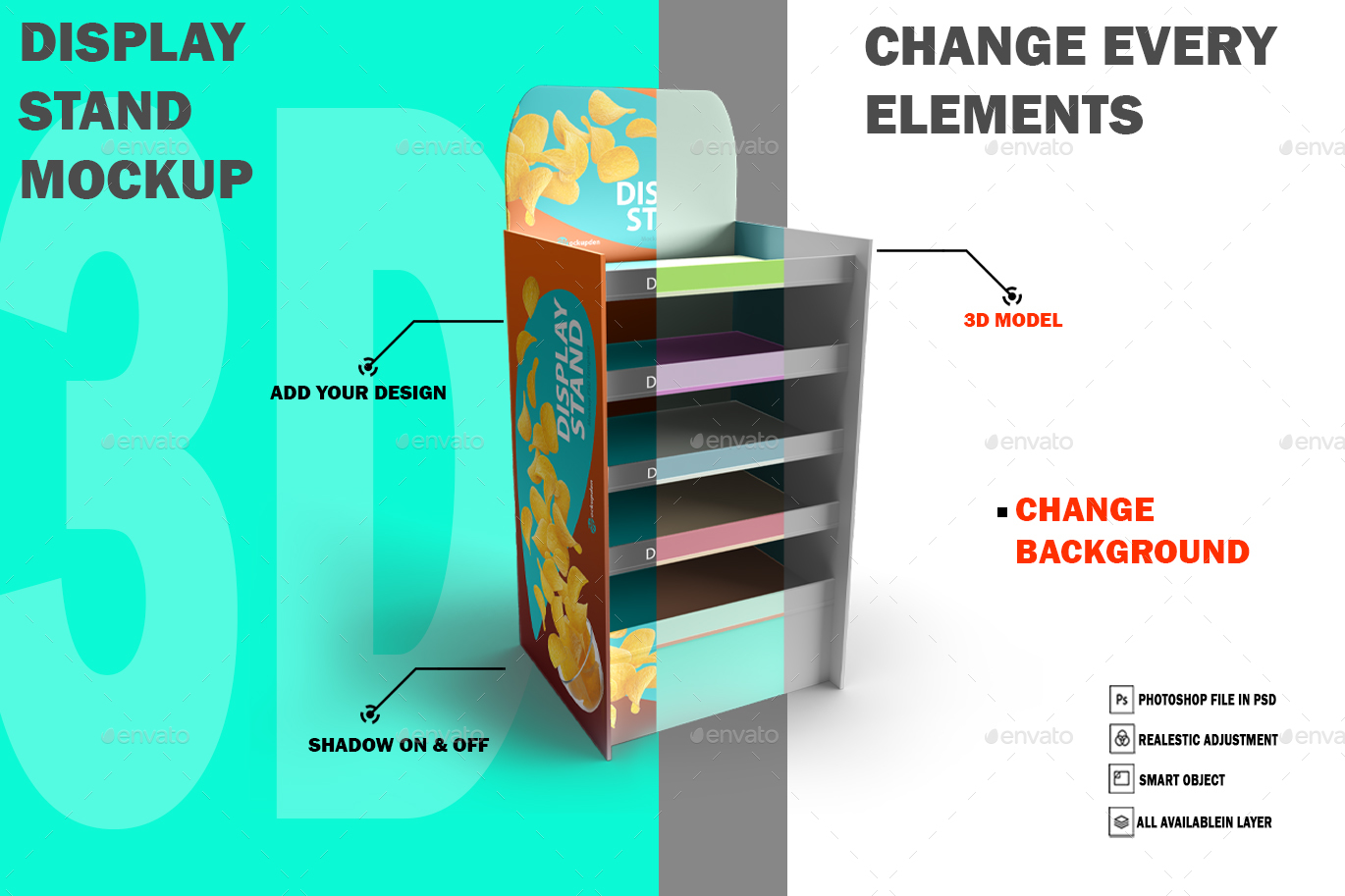 Promotional Store Product Display Stand Mockup, Graphics | GraphicRiver