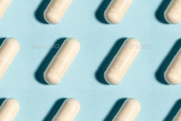 Seamless medical pill, pharmaceutical medicine capsule pattern ...