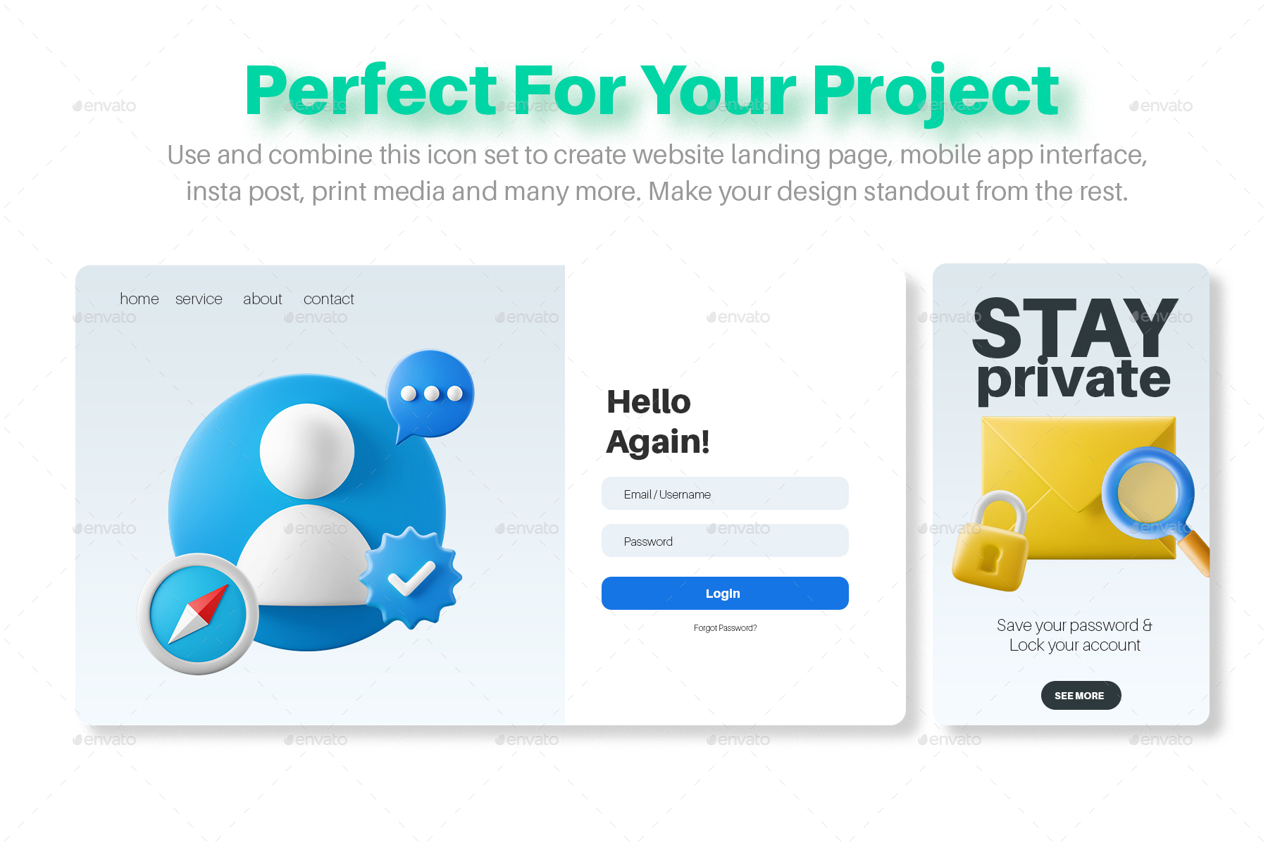 User Interface Essentials 3D Icon Illustration Pack, Icons | GraphicRiver