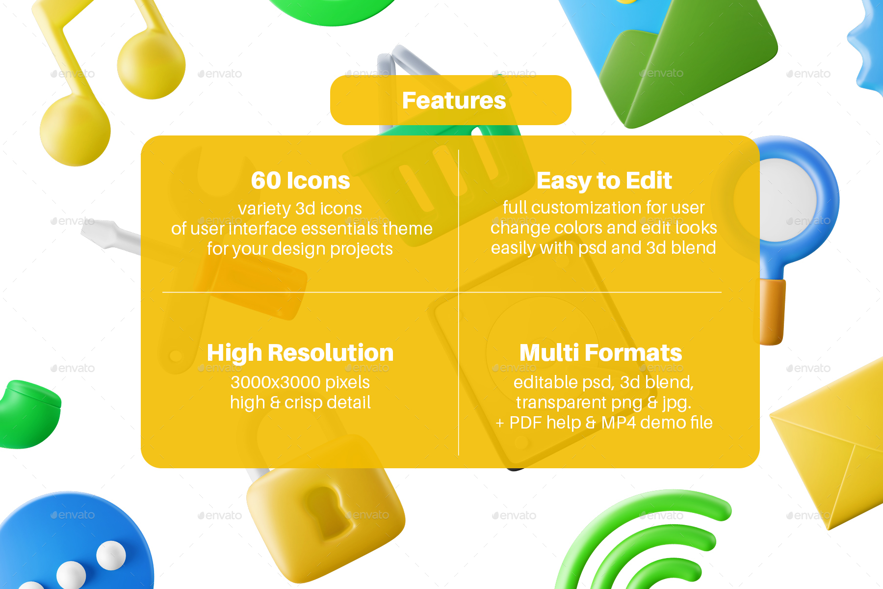 User Interface Essentials 3D Icon Illustration Pack, Icons | GraphicRiver