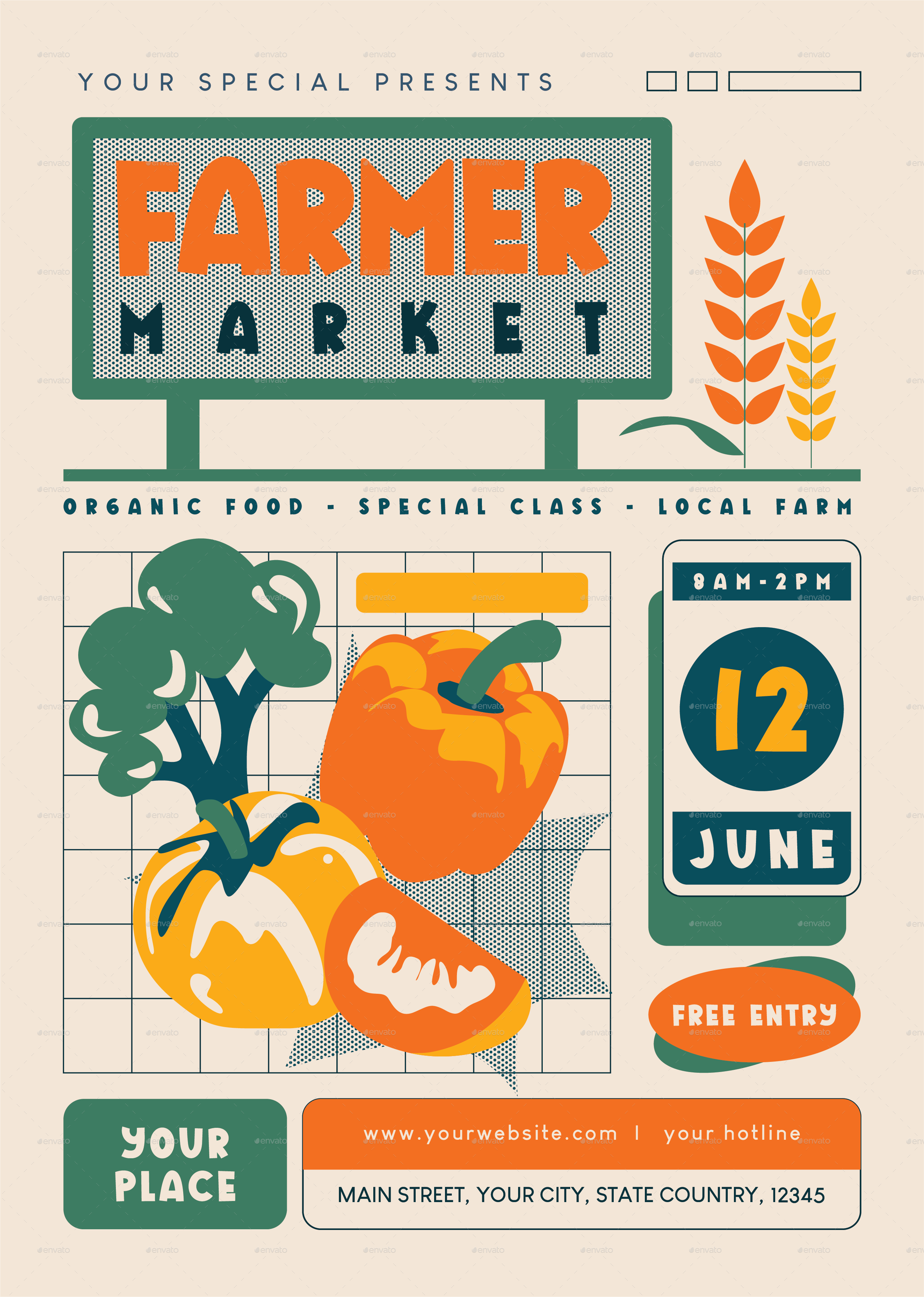 Farmer Market Flyer, Print Templates | GraphicRiver