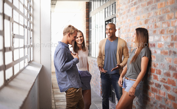 Hanging out with some friends after a long class Stock Photo by ...