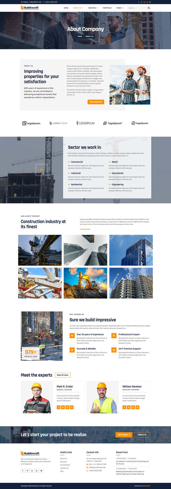 BuildinCraft- Construction & Building Elementor Template Kit by moxcreative
