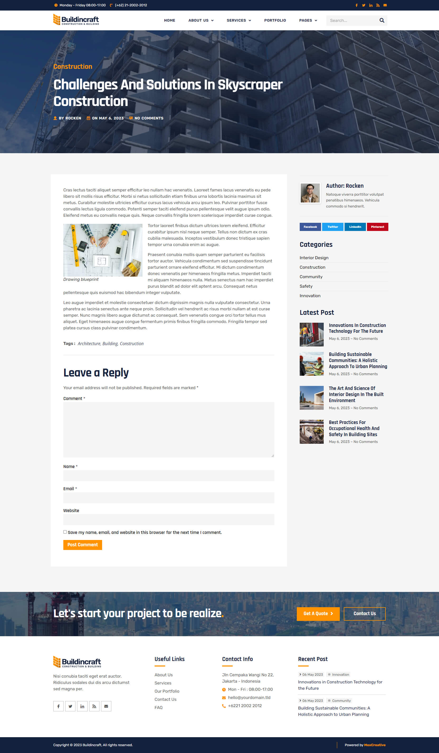 BuildinCraft- Construction & Building Elementor Template Kit by moxcreative