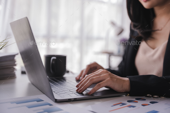 office girl's hands typing input data Stock Photo by Daenin | PhotoDune