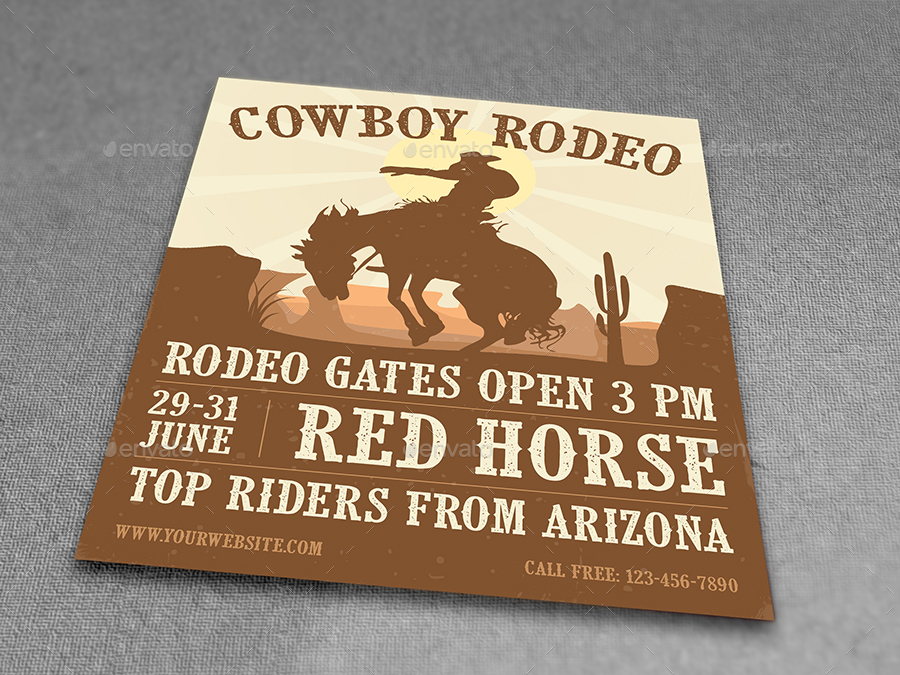 American Rodeo Flyer Template, Print Templates | GraphicRiver