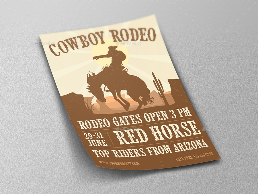 American Rodeo Flyer Template, Print Templates | GraphicRiver