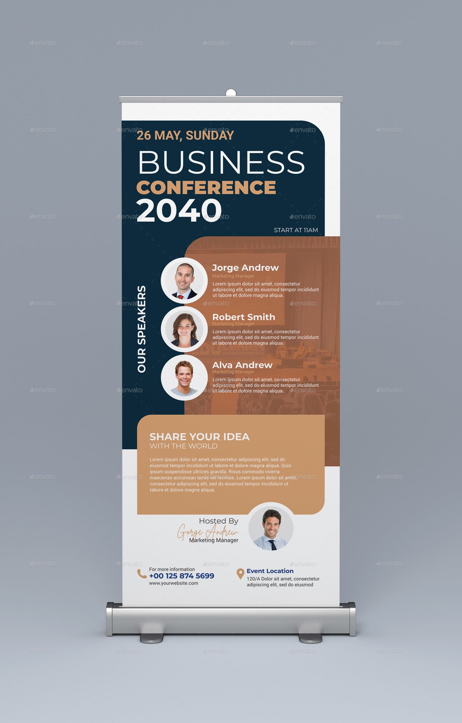 Conference Roll-Up Banner, Print Templates | GraphicRiver