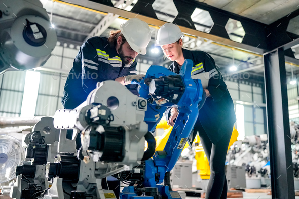 High Tech Robotic Arm with Artificial Intelligence Computer Processor ...