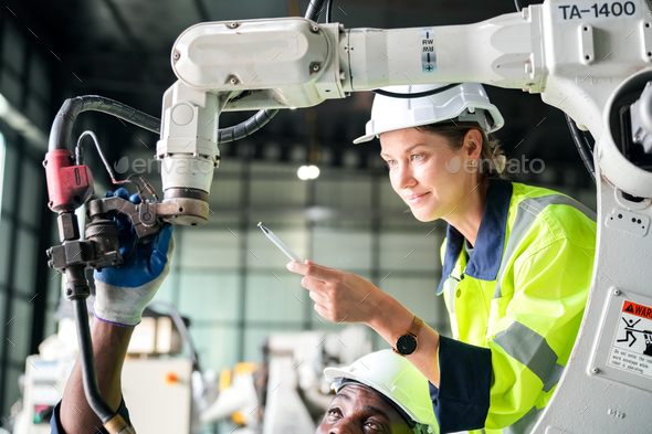 High Tech Robotic Arm with Artificial Intelligence Computer Processor ...