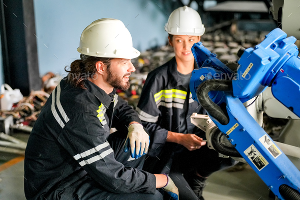 High Tech Robotic Arm with Artificial Intelligence Computer Processor ...