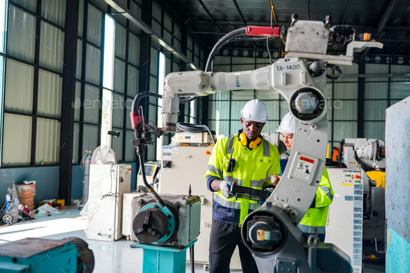 High Tech Robotic Arm with Artificial Intelligence Computer Processor ...