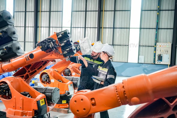 High Tech Robotic Arm with Artificial Intelligence Computer Processor ...