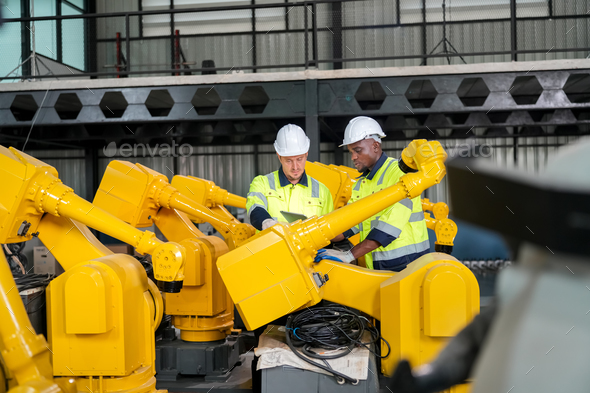 High Tech Robotic Arm with Artificial Intelligence Computer Processor ...