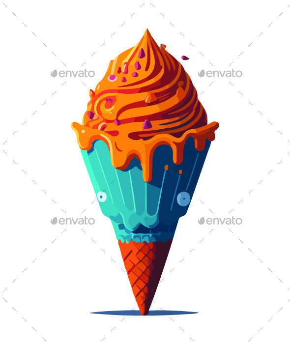 Ice Cream Vector-Illustration of Ice Cream- Ice Cream Drawing, Vectors