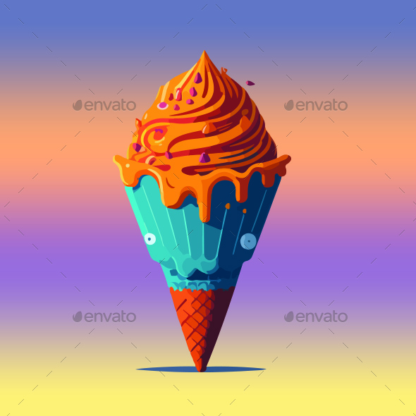 Ice Cream Vector-Illustration of Ice Cream- Ice Cream Drawing, Vectors