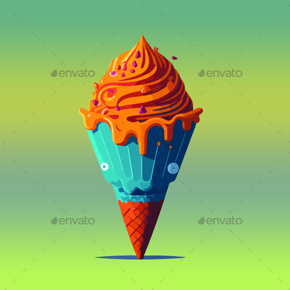 Ice Cream Vector-Illustration of Ice Cream- Ice Cream Drawing, Vectors