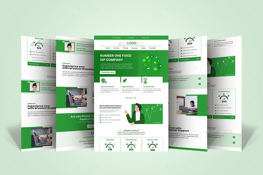 ISP Email Newsletter PSD Template, Web Elements | GraphicRiver