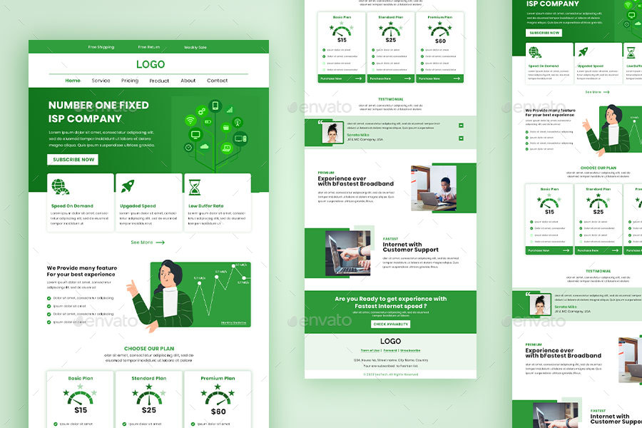 ISP Email Newsletter PSD Template, Web Elements | GraphicRiver