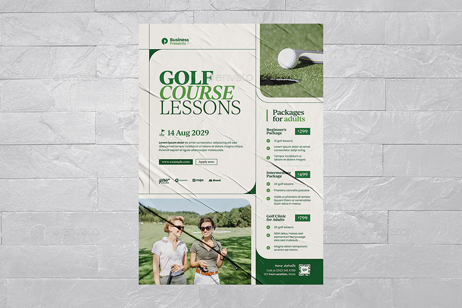 Golf Lessons Flyer / Poster Template, Print Templates | GraphicRiver
