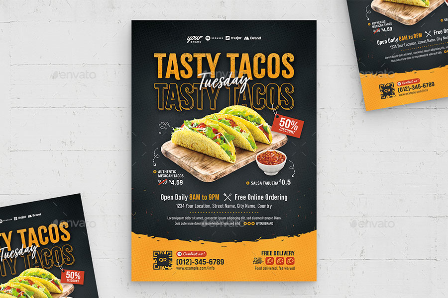 Taco Tuesday Flyer Poster Template, Print Templates | GraphicRiver