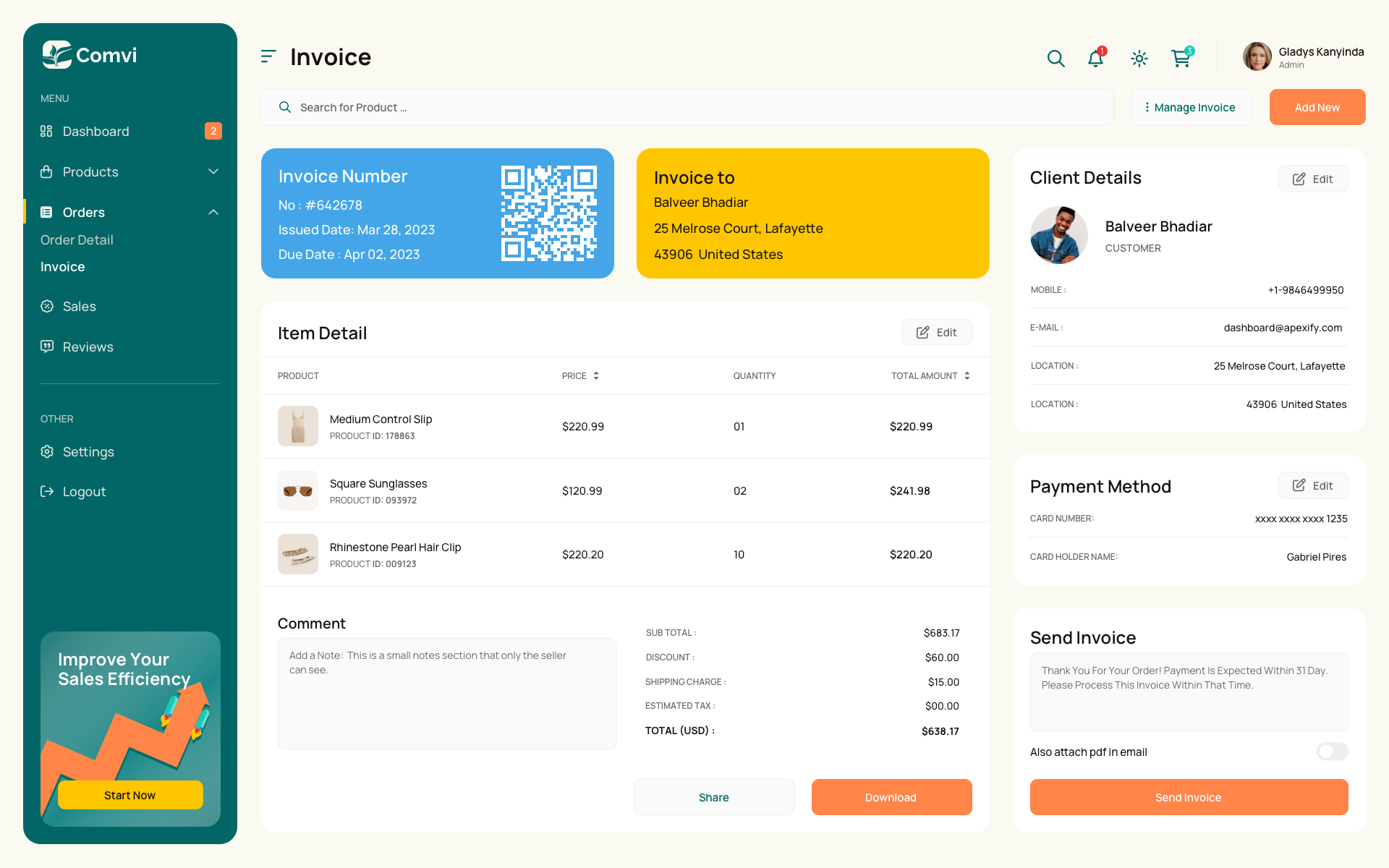 Comvi – Sales Analytics Dashboard for Adobe XD by merkulove | ThemeForest