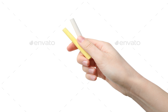 Hand with chalk isolated on white background, PNG Stock Photo by ...
