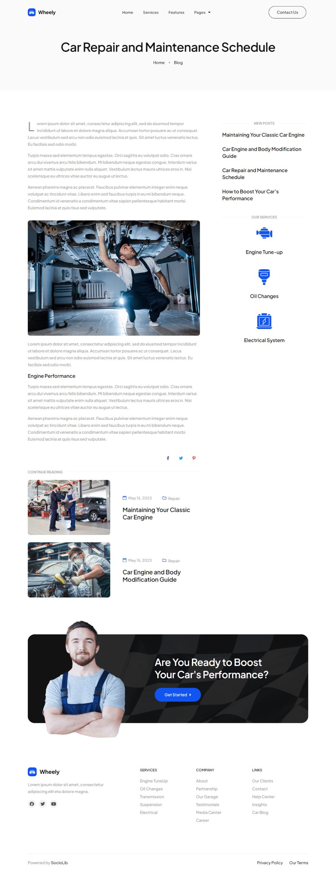 Wheely - Car Repair & Auto Services Elementor Template Kit by sociolib
