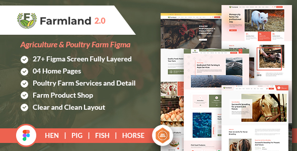 Farmland - Agriculture & Poultry Farm Figma Template by webstrot ...