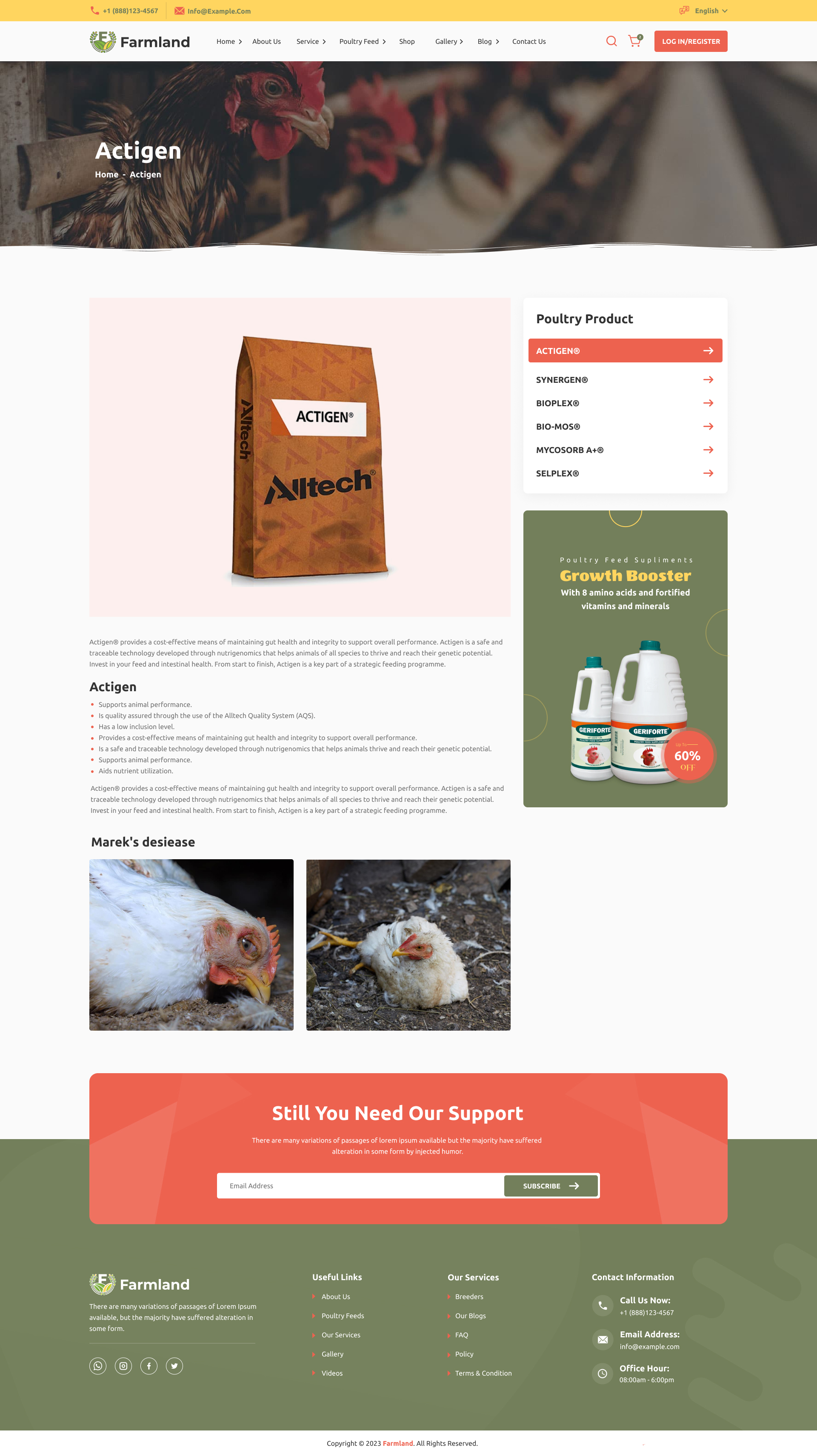 Farmland - Agriculture & Poultry Farm Figma Template by webstrot ...