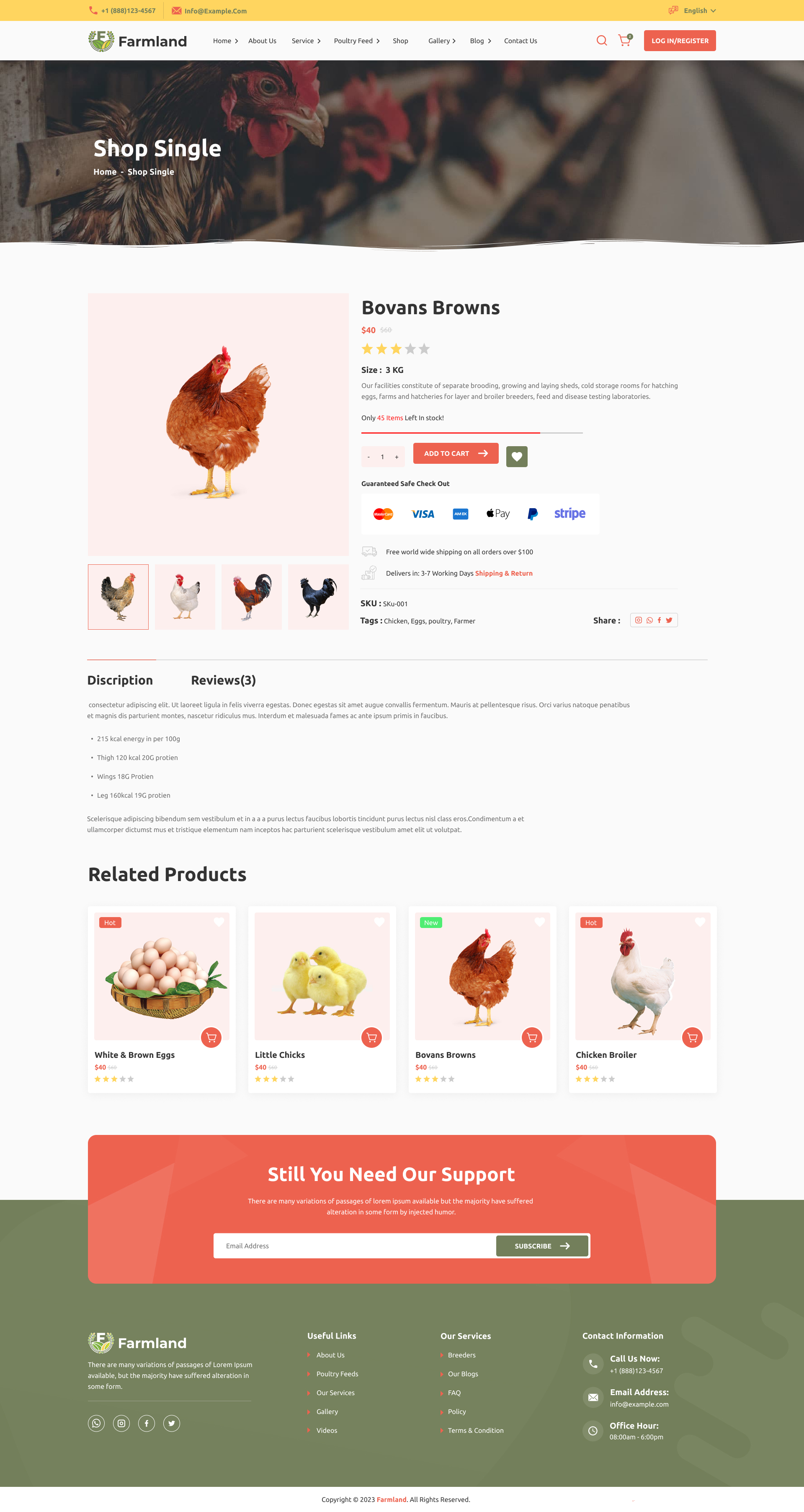 Farmland - Agriculture & Poultry Farm Figma Template by webstrot ...