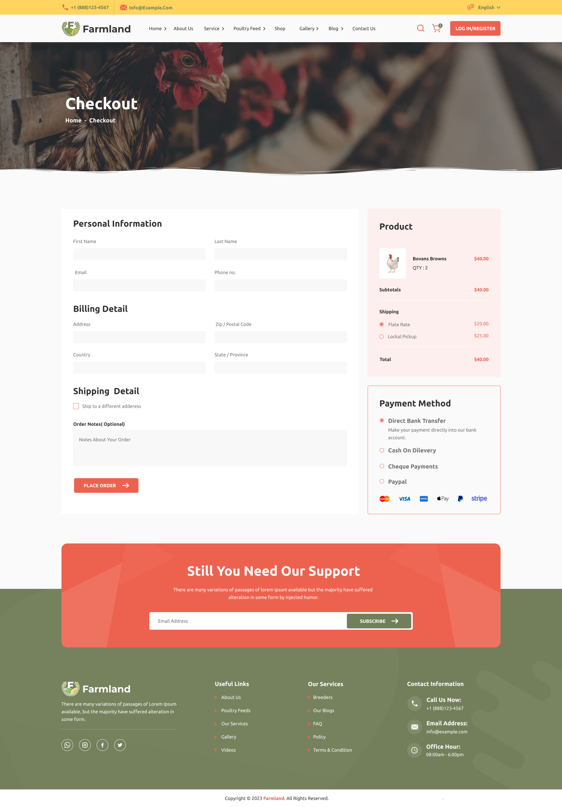 Farmland - Agriculture & Poultry Farm Figma Template by webstrot ...