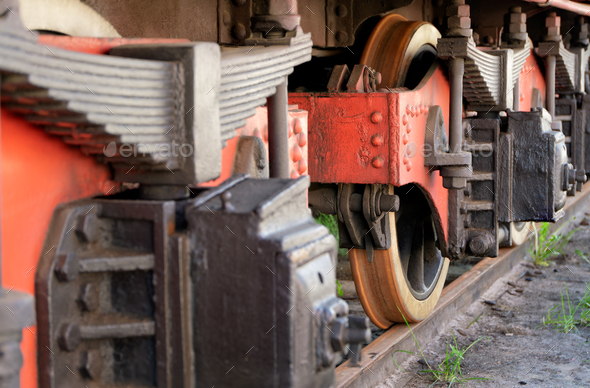 Wheels of an old railway wagon Stock Photo by sergeyskleznev | PhotoDune