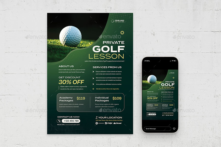 Golfing Flyer Template, Print Templates | GraphicRiver