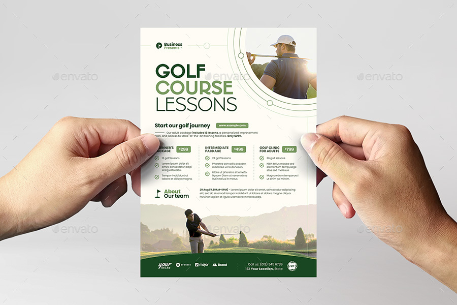 Golf Lessons Flyer Template by BrandPacks | GraphicRiver