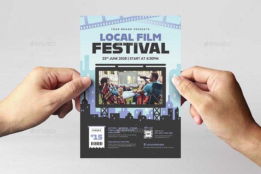 Film Festival Flyer Template, Print Templates | GraphicRiver