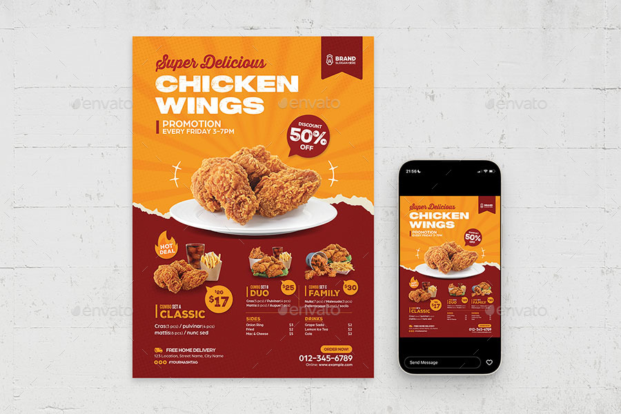 Fast Food Flyer Template, Print Templates | GraphicRiver