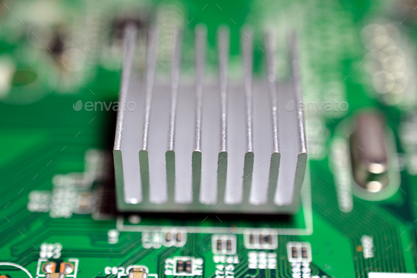 Closeup shot of a modem circuit board on a blurred background Stock ...