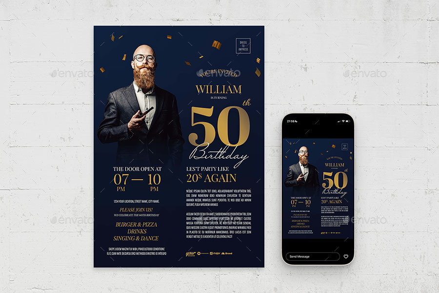 Birthday Flyer Template, Print Templates | GraphicRiver