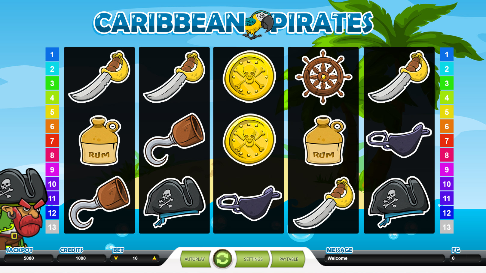 Caribbean Pirates Slot Machine - HTML5 Casino Game by All-Scripts ...