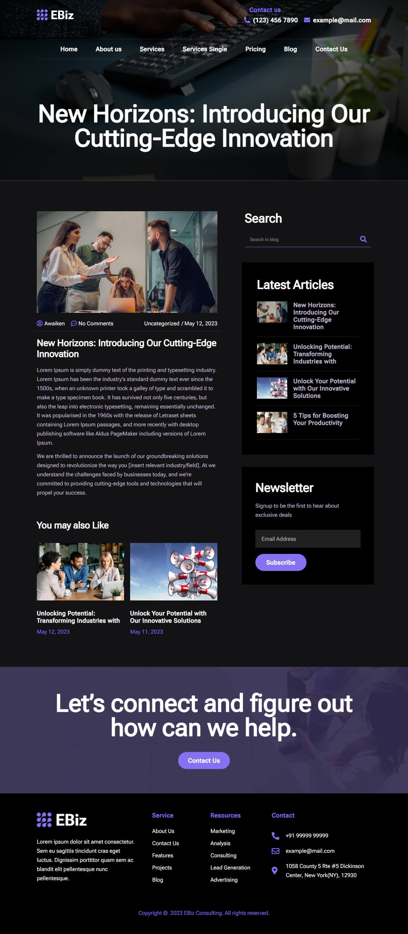 Ebiz - Corporate Business Elementor Pro Template Kit by awaiken ...