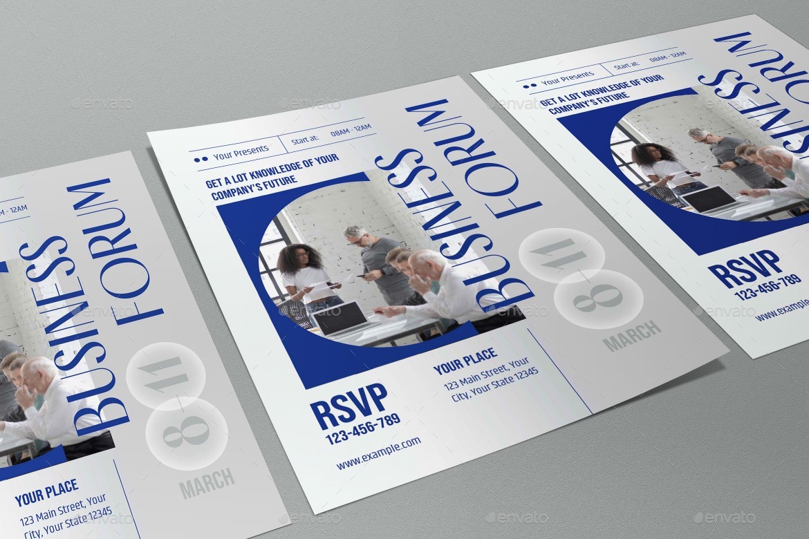 Blue Minimalist Digital Marketing Class Flyer, Print Templates ...