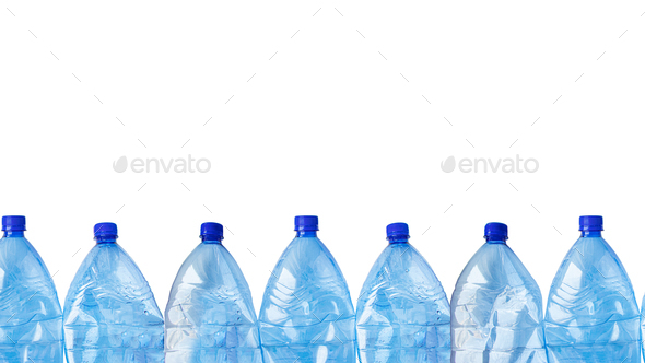 Frame of used plastic bottles background, Recycle concept, used plastic ...