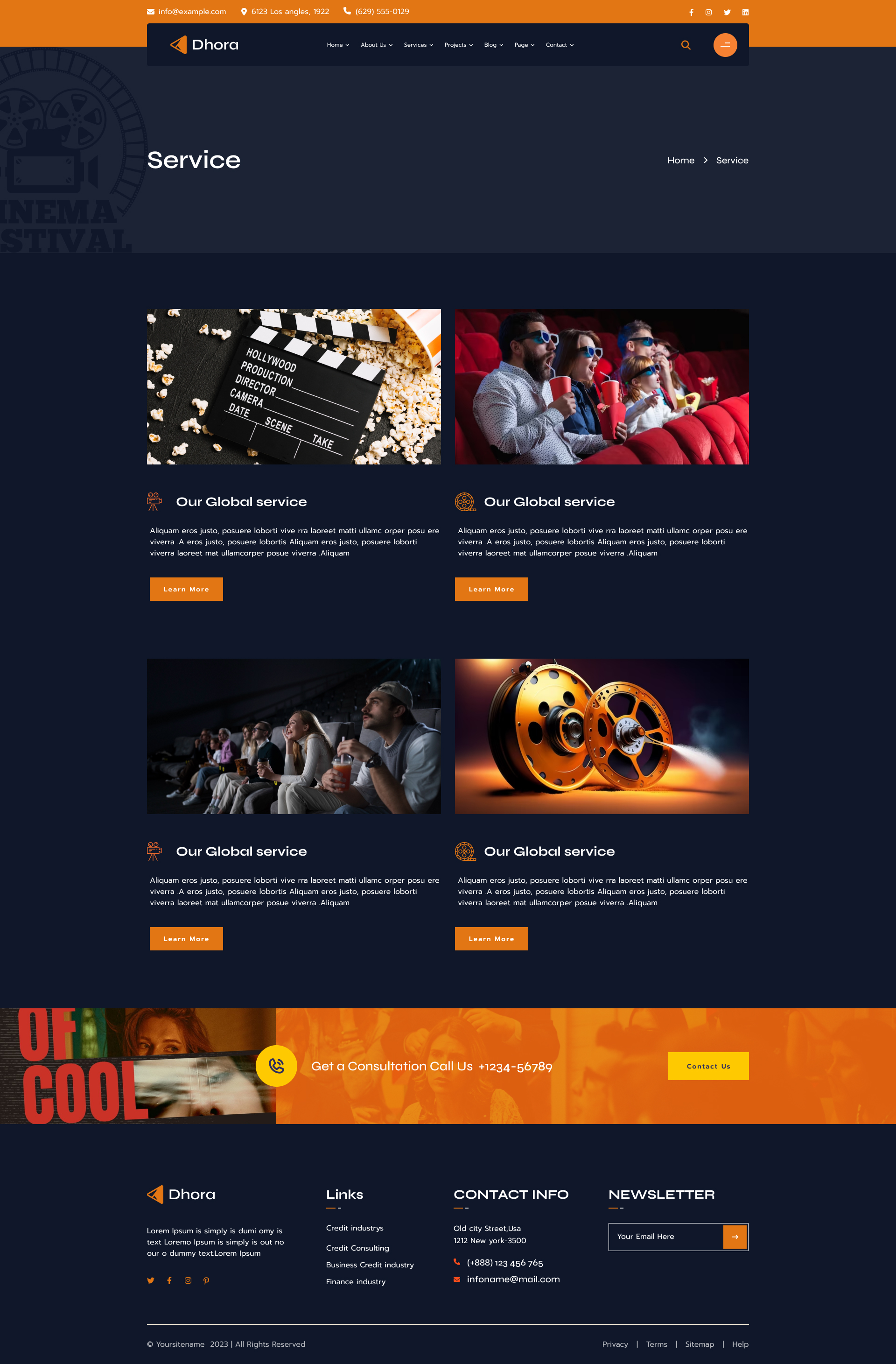 Dhora - Movie Studio & Filmmaker Figma Template by Theme_Pure | ThemeForest