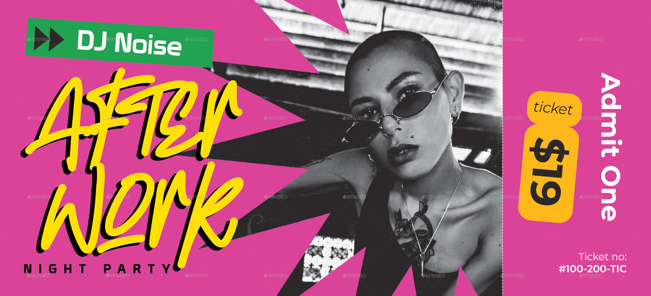 Night Party Ticket, Print Templates | GraphicRiver