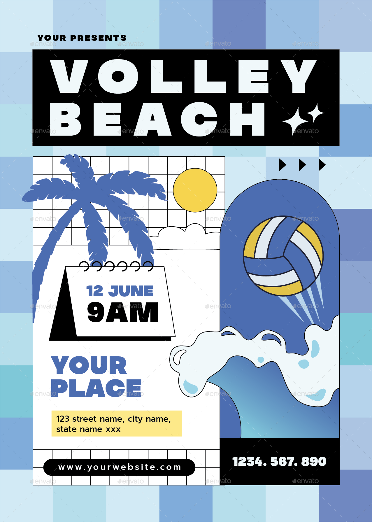 Beach Volleyball Flyer, Print Templates | GraphicRiver