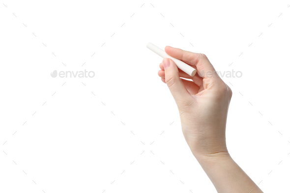 Hand with chalk isolated on white background, PNG Stock Photo by ...
