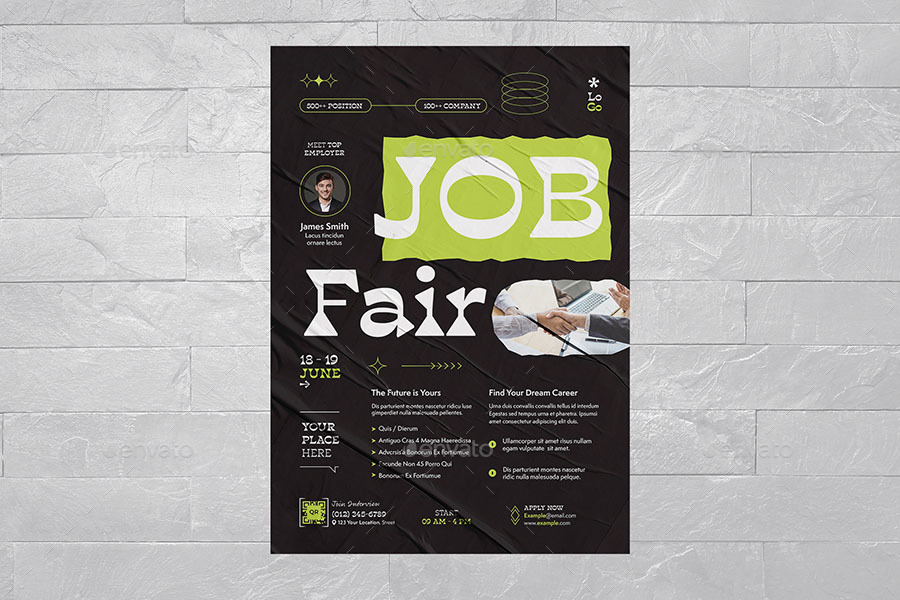 Job Fair Recruitment Flyer Template, Print Templates | GraphicRiver