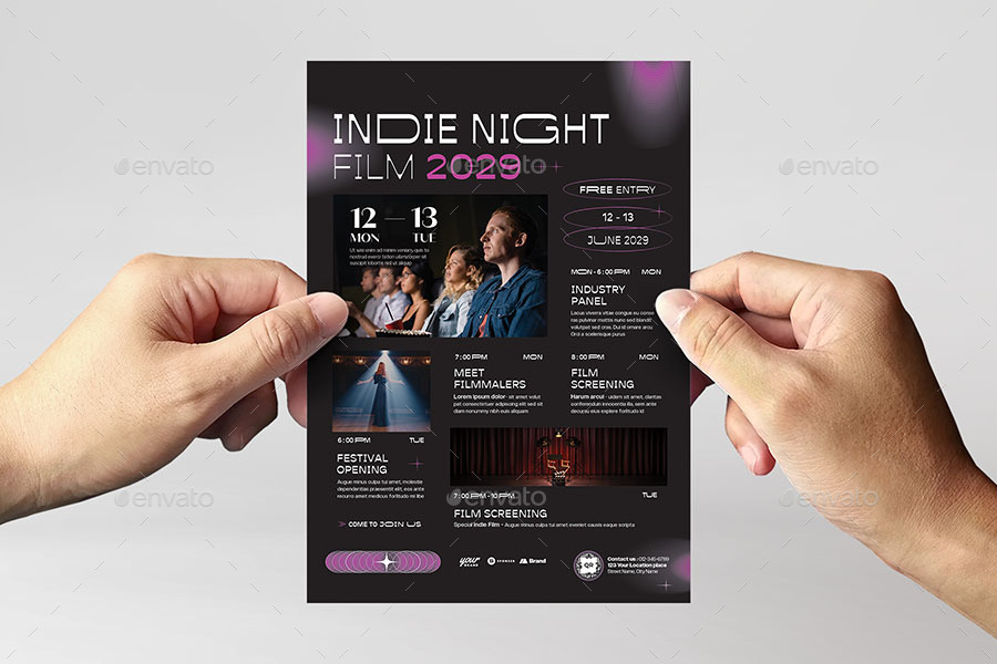 Film Festival Flyer Template, Print Templates | GraphicRiver